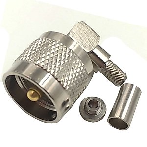 DONG Connector PL259 UHF Male Crimp 90 Degrees Angle RG58 RG142 LMR195 RG400 Right Angle