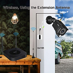 Tonton [Add -on IP Camera] 1080P Full HD 2MP Wireless IP Network Camera,Metal Housing,Waterproof Outdoor Indoor Security Camera with PIR Sensor,2 Way Audio, Only Suitable 8/10CH NVR (Black)