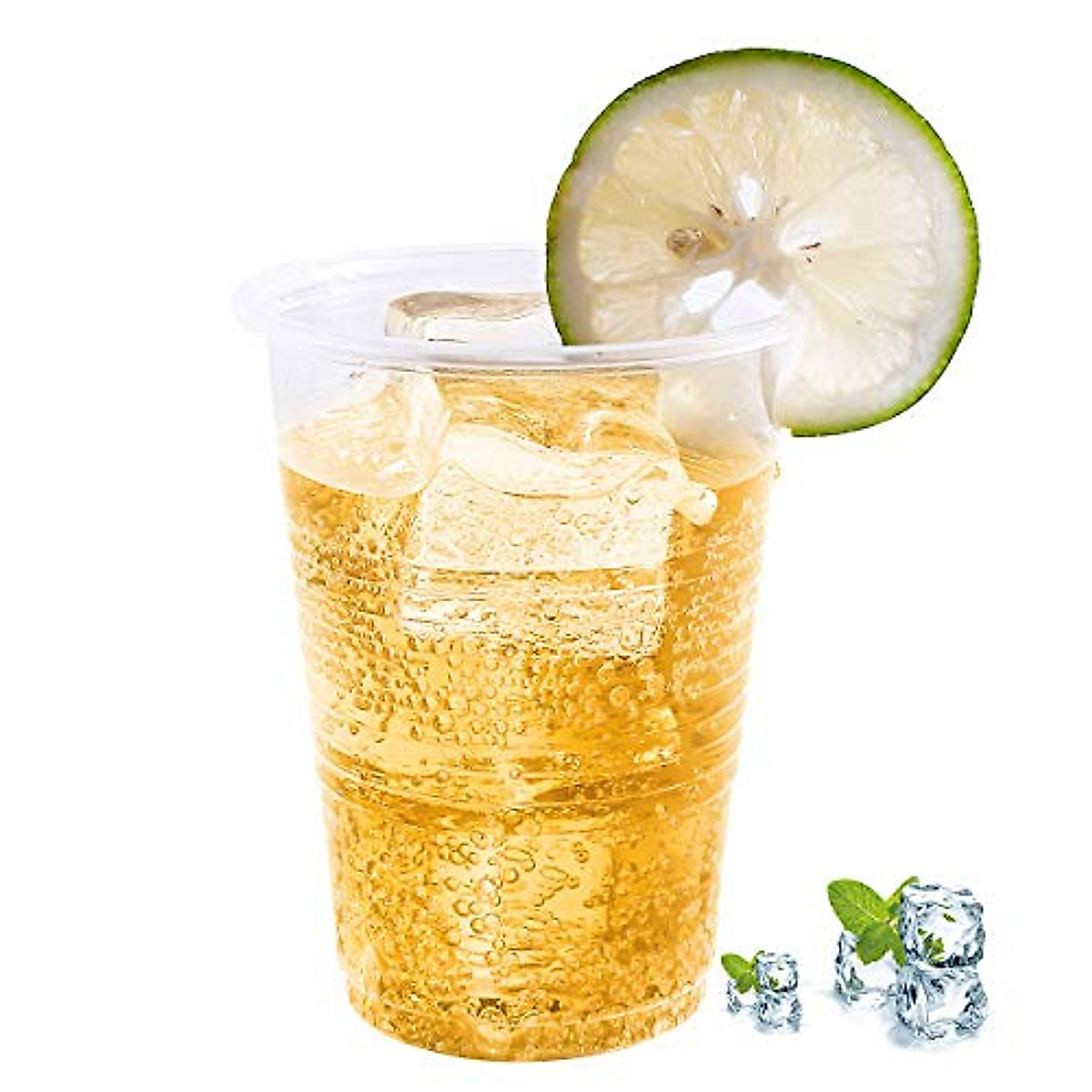 Turbo Bee 500Pack 9 OZ Clear Plastic Cups,Cold Party Drinking Cups,Transparent Plastic Cups Bulk, Disposable Cups for Wedding,Thanksgiving, Christmas Party