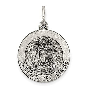 IceCarats 925 Sterling Silver Vintage Caridad Del Cobre Medal Necklace Charm Pendant Only