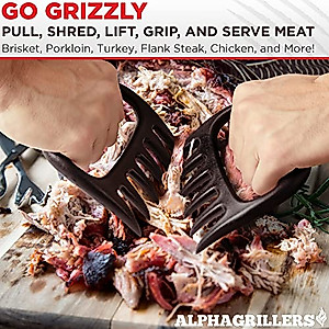 Alpha Griller Meat Claws for Shredding & Meat Shredder Tool - Meat Shredder Claws & Bear Claws for Shredding Meat, Smoker Accessories for BBQ Gifts for Men & Stocking Stuffers for Men