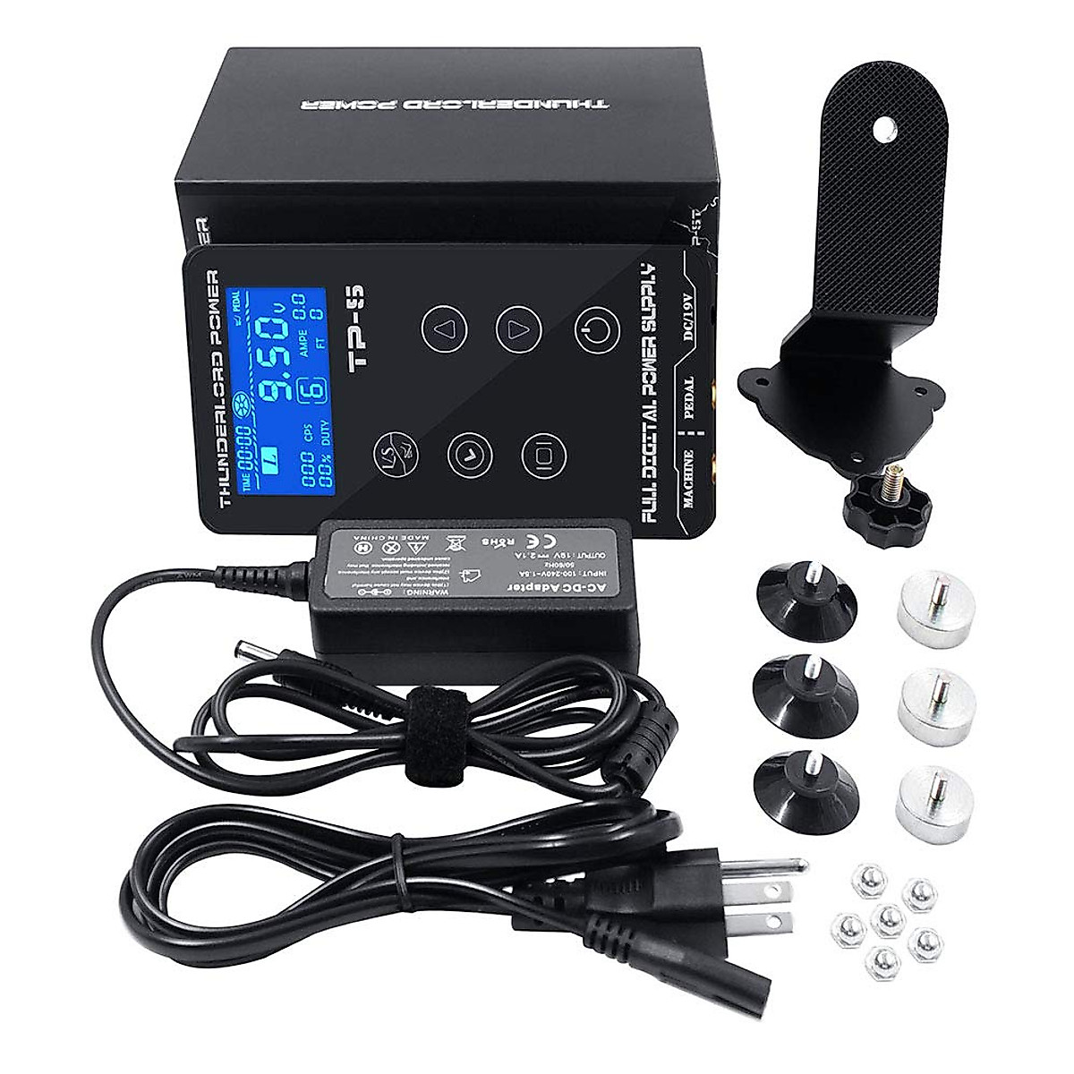 TATELF Digital Tattoo Power Supply Touch Screen LCD Power Source for Coil Rotary Tattoo Machines Gun kit Blue