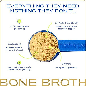 Native Pet Bone Broth for Dogs & Cats – Dog Bone Broth Powder - Dog Food Topper for Picky Eaters – Cat Broth & Dog Broth - Puppy Dog Gravy Topper for Dry Food – Beef Broth for Dogs & Cats – 9.5 oz