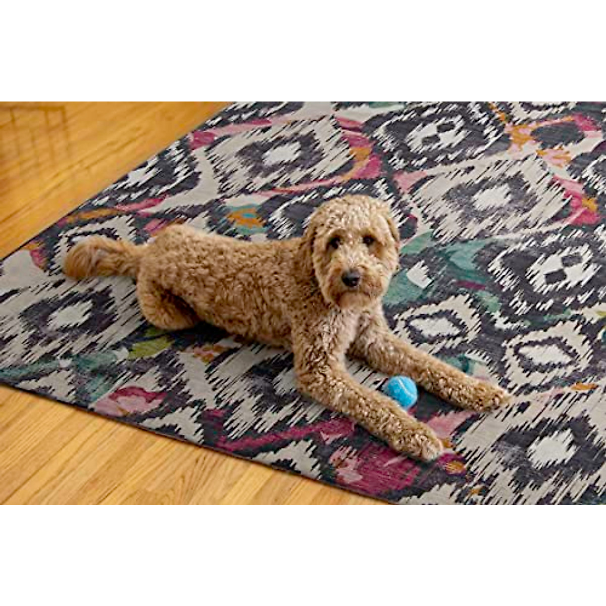 Linon The Anywhere Indoor Outdoor Washable Kauai Ivory & Charcoal 7' X 9' Area Rug