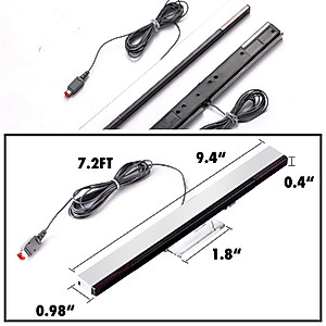 Fpxnb 2 Pcs Replacement Motion Sensor Bars for Wii & WiiU Game Console, Wired Infrared IR Ray Sensors (Pack of 2)