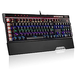 teamwolf VOIDRAY EX Mechanical Gaming Keyboard with Cherry MX Silent Red Switches Media Keys RGB Breath Changing Backlight Anti-Ghosting with 2 USB Ports