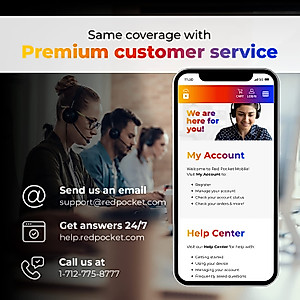 RedPocket Mobile $20/Month Phone Plan, Free SIM Card for T-Mobile-Compatible Phone, Unlimited Data, Talk & Text, 5GB High-Speed 5G & 4G Data