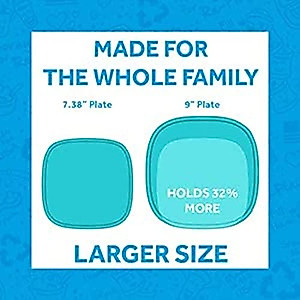 Re Play Made in USA 9" Heavy Duty Dining Plates | Virtually Indestructible Eco Friendly Recycled Polypropylene Plastic |BPA Free| Dishwasher Safe|Perfect For On The Go or At Home Dining| White (4pk)
