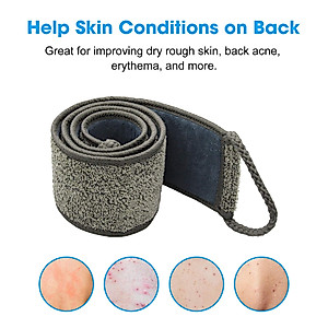 Loofah Back Scrubber, 50 Inch Extra Long Natural Flax Exfoliating Back Scrubber for Shower for Men Women, Deep Clean & Invigorate Your Skin