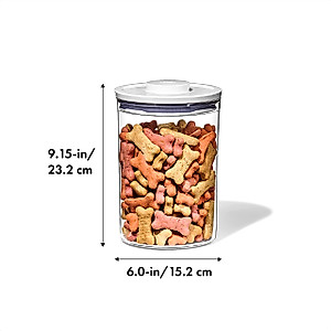 OXO Good Grips Pet POP Container – 3.3 Qt/3.1 L |Ideal for up to 3lbs of Dog Food or 2.5lbs of Cat Food | Airtight Dog and Cat Food Storage Container | BPA Free