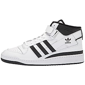 adidas Men's Forum Mid Sneaker, White/Black/White, 9