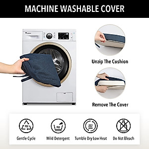 Tromlycs Chair Cushions for Dining Chairs Kitchen Pads 4 Pack Room Seat Indoor U Shaped Non Slip with Ties Set 16x17 Inch Navy Blue