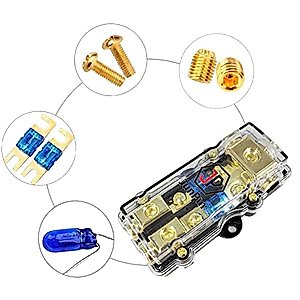 Car Stereo Audio Inline Fuse Holder Distribution Block Car Audio Fuse Holder Distribution Block 0 2 4 AWG in 4 6 8 Gauge Out