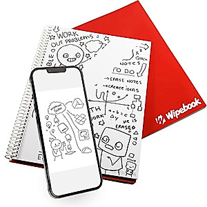 WIPEBOOK REUSABLE NOTEBOOK - Dry Erase Notebook Available in Blank, Ruled or Graph | Dry Erase Notepad Paper for Meeting, Business, Office, Home | Mini Dry Erase Board | Blank
