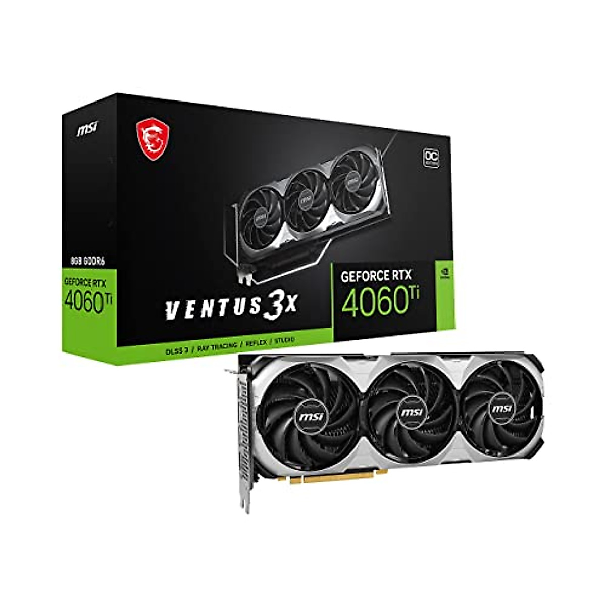 MSI GeForce RTX 4060 Ti Ventus 3X 8G OC (8GB GDDR6/PCI Express 4.0/2580MHz/18000MHz)