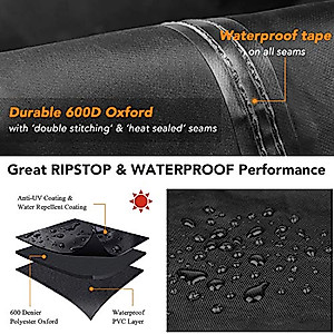 Taufey Patio Chair Covers, 31''Lx38''Dx30''H 600D Heavy Duty Rip-Stop and Waterproof Outdoor Chair Covers (2 Pack - Medium, Black)