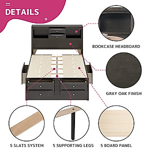 ACME Furniture Ireland Storage Bed, Queen, Gray Oak