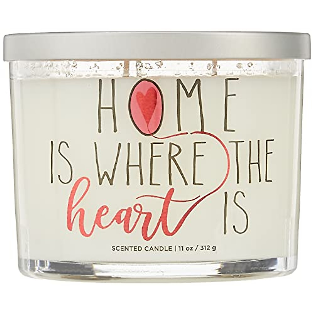 Aromascape PT41417 "Home is Where the Heart Is" 3-Wick Scented Candle (Brown Sugar Pecan, Cinnamon Bark, and Nutmeg), 11-Ounce , White