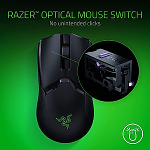 Razer Viper Ultimate with Charging Dock - Ambidextrous Esports Gaming Mouse Powered by HyperSpeed Wireless Technology (Focus+ 20K Optical Sensor, 74g Lightweight, RGB Chroma) Black