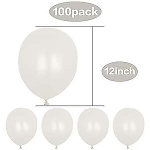White Balloons,Latex Balloon,white pearlized balloons12-inch,100-pack,Eshanmu