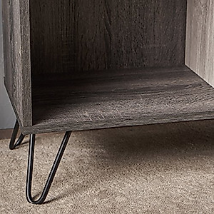 Christopher Knight Home Imogen Modern Two-Toned Faux Wood Bookshelf, Sonoma Grey Oak / Grey Oak / Black