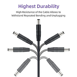 Sqlszt DC Power Adapter Extension Cable 100 feet 12V Power Adapter Extension Cable 2.1mm x 5.5mm Compatible with DC Adapter Cord Fit for CCTV Security Camera Wireless IP Camera Standalone DVR Black