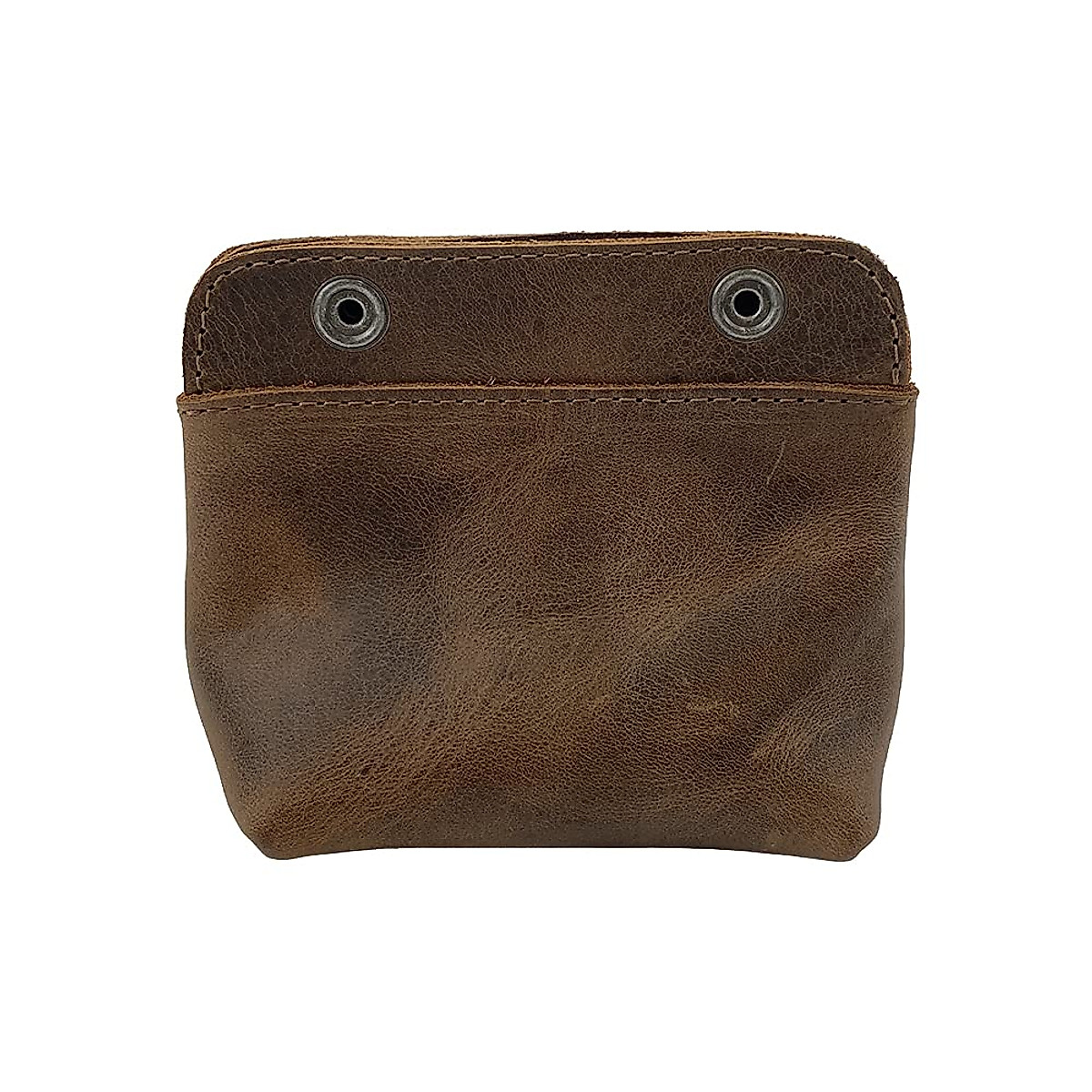 Hide & Drink, Leather Double Snap Pouch, Coin Purse, Cash & Card Holder, Cable Organizer, Makeup, Handmade Includes 101 Year Warranty (Bourbon Brown)
