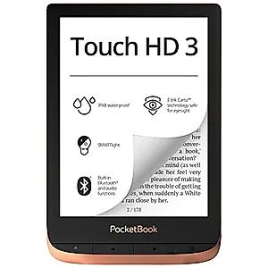 PocketBook Touch HD 3 | Audio- & E-Book Reader | 6ʺ Glare-Free & Eye-Friendly E-Ink Screen | Text-to-Speech Function | Bluetooth | Adaptive SMARTlight | IPX8 Waterproof | E-Reader, Spicy Copper