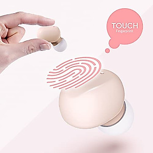 Wireless Earbuds,Bluetooth Wireless Headphones, Earbuds for Music,Sport Headphones with Noise Cancelling,Deep Stereo Bass, Makeup Mirror(Buff)