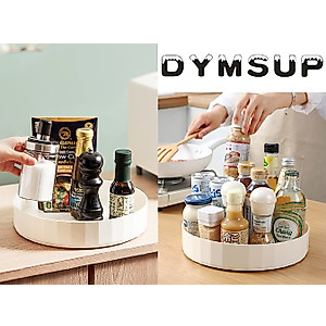 Lazy Susan Cabinet Organizer 10 Inch,Non-Skid Kitchen Island Turntable,Countertop Bathroom Kitchen Under-Sink Organizer Bins for Counter Spice Rack Storage 1 Pack (White)