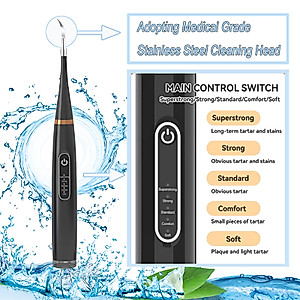 FZChenrry Plaque Remover for Teeth,Pet Ultrasonic Cleaner,Teeth Cleaning Kit for Tartar and Stains,5 Modes with Dental Tools Scaler Scraper