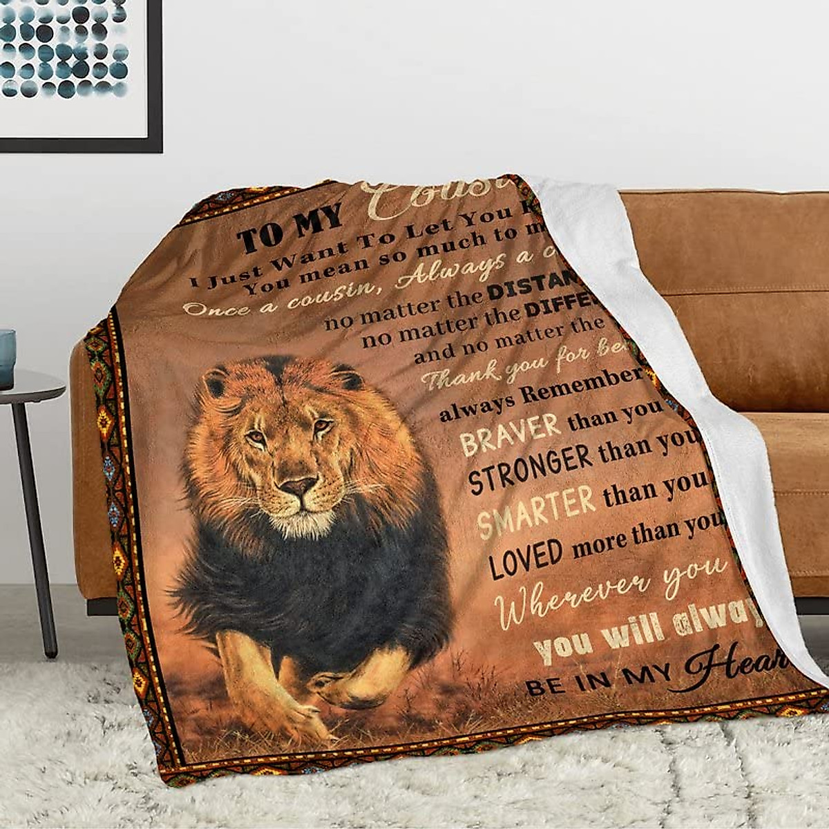 Nahjiiem Cousin Blanket, Cousin Gifts, to My Cousin Blanket, Cousin Blanket for Men, Valentine's Day Gifts for Cousin 50"×60"