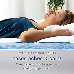 ViscoSoft Pillow Top Latex Mattress Topper - Made in USA Serene 3 Inch Gel Latex Mattress Pad and Cover (California King)