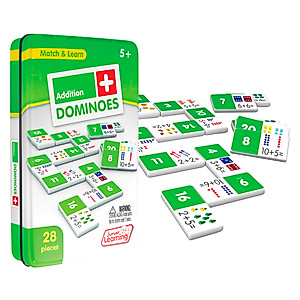 Junior Learning JL481 Addition Dominoes, Multi 7.8 H x 4.7 L x 1.5 W,White