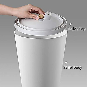 Trash can Simple Trash Can with Lid Round Plastic Trash Can Household Swing-lid Trash Can for Office, Living Room and Bedroom, 2 Colors Simple Human Trash can (Color : Gray)