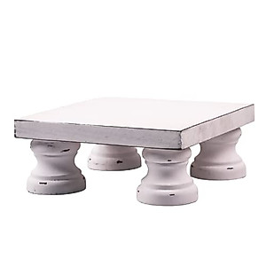 Decorative Riser Pedestal display stand, Display bathroom and home décor, risers for display of farmhouse kitchen decor, wood riser tray (White Feet)