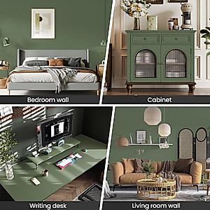 Green Peel and Stick Wallpaper 118.1''x17.7'' Green Contact Paper for Cabinets and Drawers with Tools, Removable Self Adhesive Thicken Wall Paper for Home Wall Decoration and Covering Old Furniture