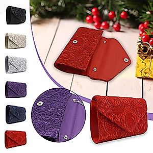 Weilong Clutch Purses for Women Womens Fashion Elegant Floral Lace Envelope Clutch Evening Prom Handbag Purse (Black)