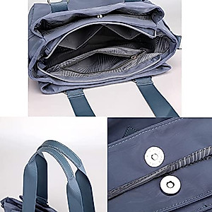 Lavogel Triple Compartment Tote Shoulder Bag Nylon Crossbody Purse For Women Lightweight Purses and Handbags (Black)