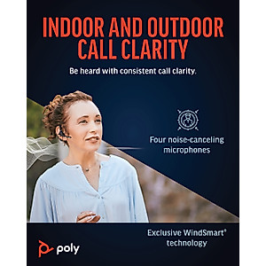 Plantronics - Voyager 5200 UC (Poly) - Bluetooth Single-Ear (Monaural) Headset - USB-A Compatible to connect to your PC and/or Mac - Works with Teams, Zoom & more - Noise Canceling,Black