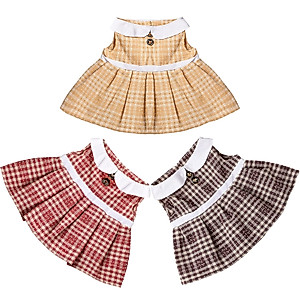 Landhoow 3 Pcs Cute Dress Outfit Bear Clothes Fits Most 14-18 Inch Bear and Make Your Own Stuffed Animals Bear Clothes for Girls Bear Accessories, Not Included Bear