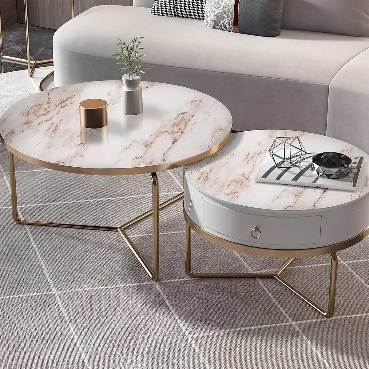 practicalWs Marble Contact Paper for Countertops Waterproof, 15.7in×118.1in Marble Wallpaper Peel and Stick, Self Adhesive Removable White/Gold Wall Paper for Kitchen Backsplash Cabinet Furnitur