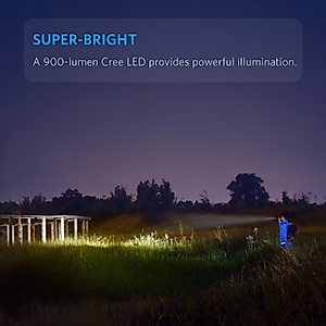 Anker Rechargeable Bolder LC90 LED Flashlight, Pocket-Sized Torch with Super Bright 900 Lumens CREE LED, IPX5 Water-Resistant, Zoomable, 5 Light Modes