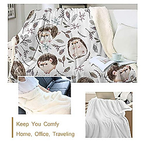 Sleepwish Hedgehog Blanket Cute Hedgehog Throw Blankets for Kids Teens Boys Hedgehog Blankets and Throws Soft Sherpa Fleece Plush Blanket Valentines Day Hedgehog Gifts for Adults Women (50"x60")
