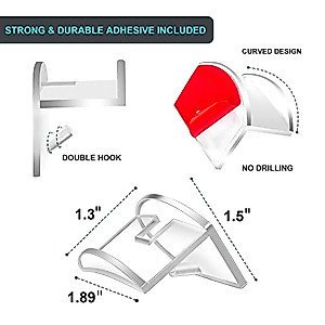 Vorceary Adhesive Hat Hooks for Wall (10-Pack) - Minimalist Hat Rack Design, Strong and no Drilling, Hat Shelf Organizer for Baseball Hats for Door, Closet, Office, Bedroom (Clear)