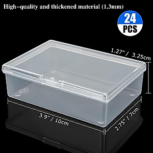 24PCS Thicken Playing Card Case Clear Plastic Gaming Game Card Holder Organizer, Snaps Closed Clear Card Box Small Hard Plastic Card Storage Box, Empty Trading Card Storage Box 3.8x2.7x0.82 Inch