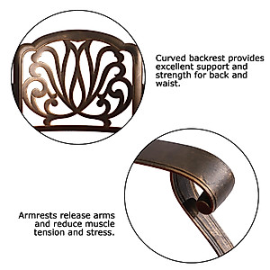 QUYZE 2Pcs Outdoor Dining Chairs, Stackable Dining Chairs Set of 4, Stackable Patio Aluminum Patio Furniture Bronze Bistro Chairs for Backyard, Poolside