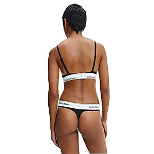 Calvin Klein Women's XS-XL Modern Cotton Thong Panty, Black, Small