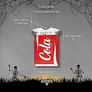 Beverage Can Costume | Slip On Halloween Costume for Women and Men| One Size Fits All |Red Cola Soda Can