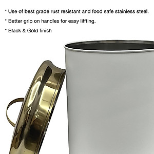 nu steel Set Of 4 Food storage Container Kitchen Canister White with gold finish lid.
